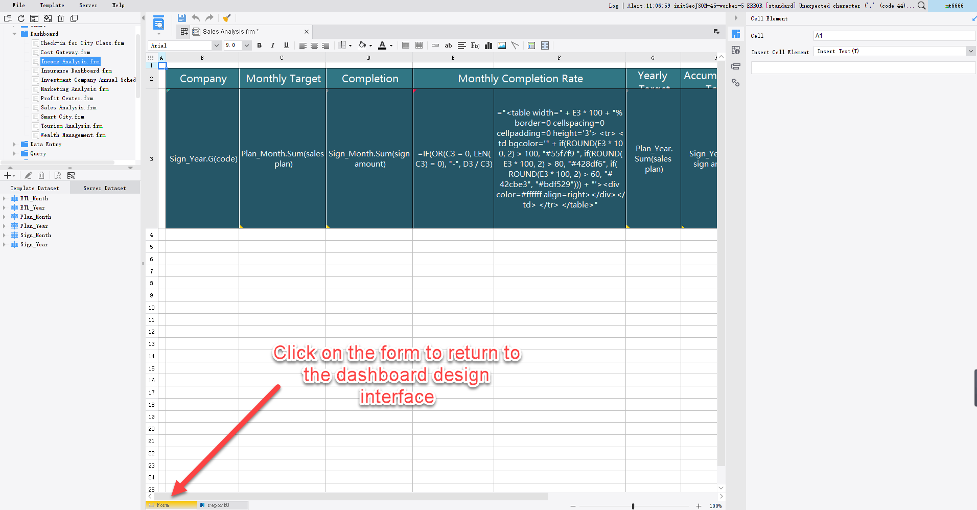 Dashboard Component Operation-FineReport Help Document