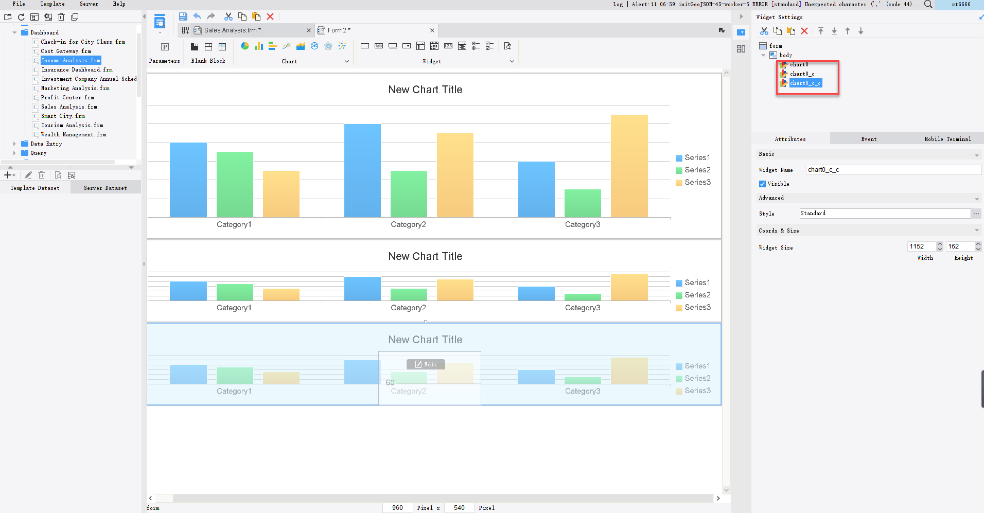Dashboard Component Operation-FineReport Help Document
