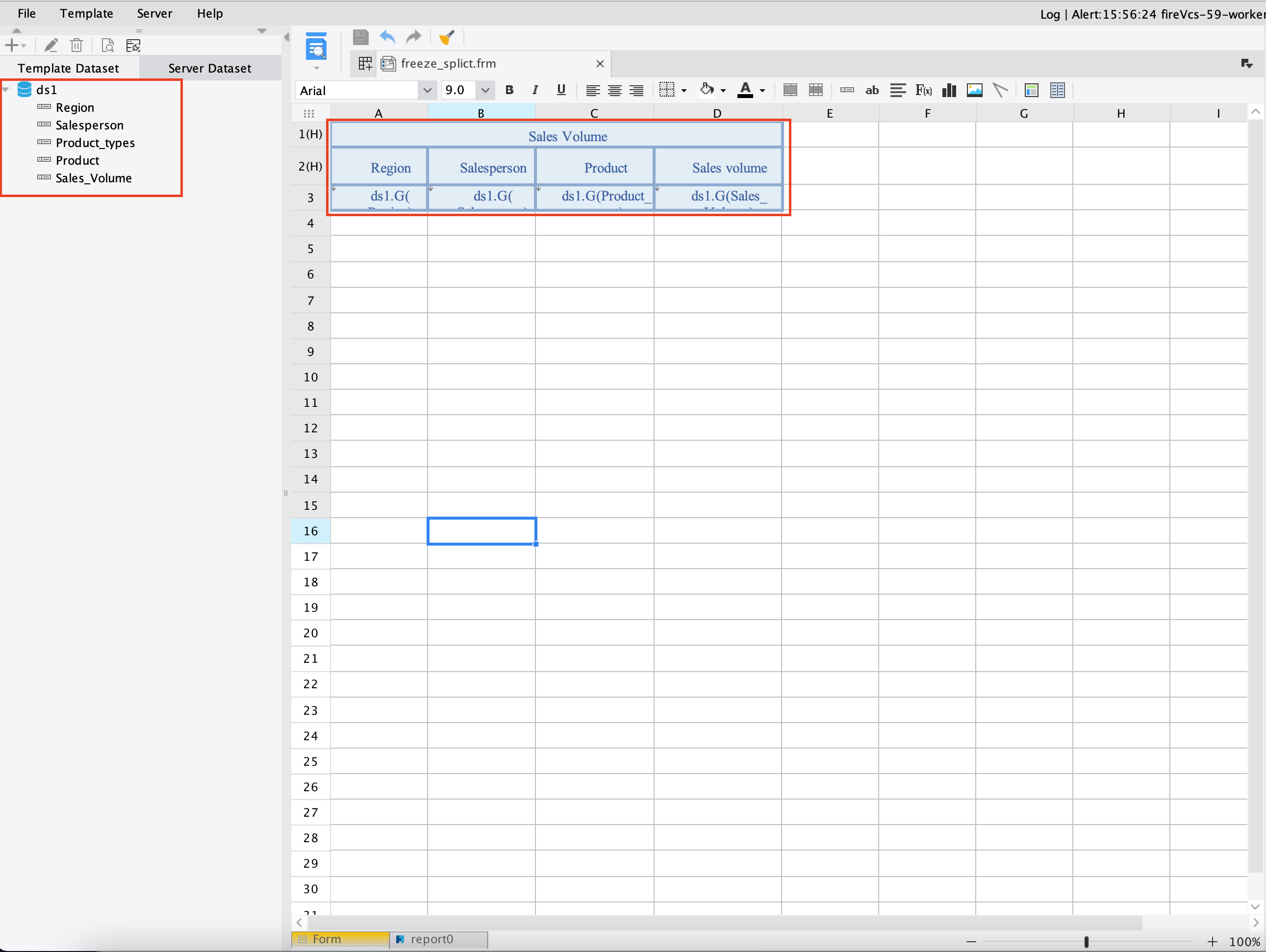 Freeze and split column of dashboard-FineReport Help Document