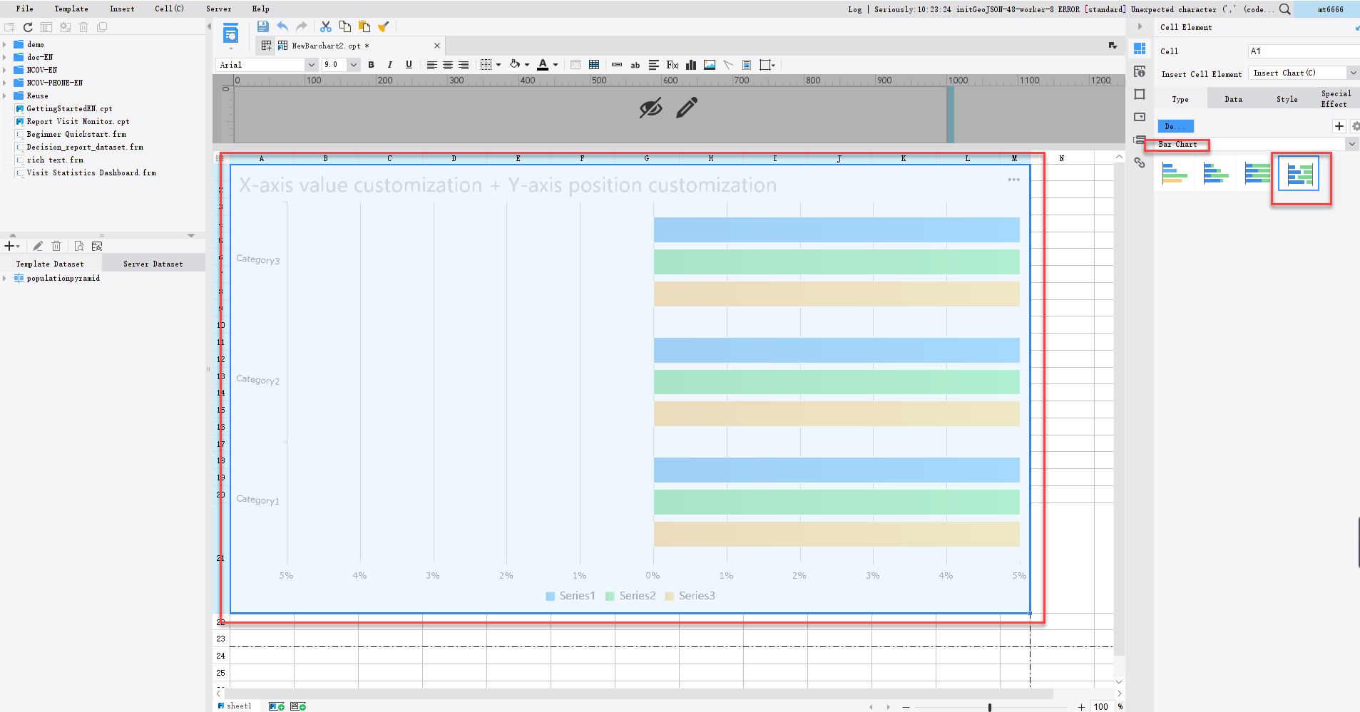 Chart Custom Axis Label Format FineReport Help Document