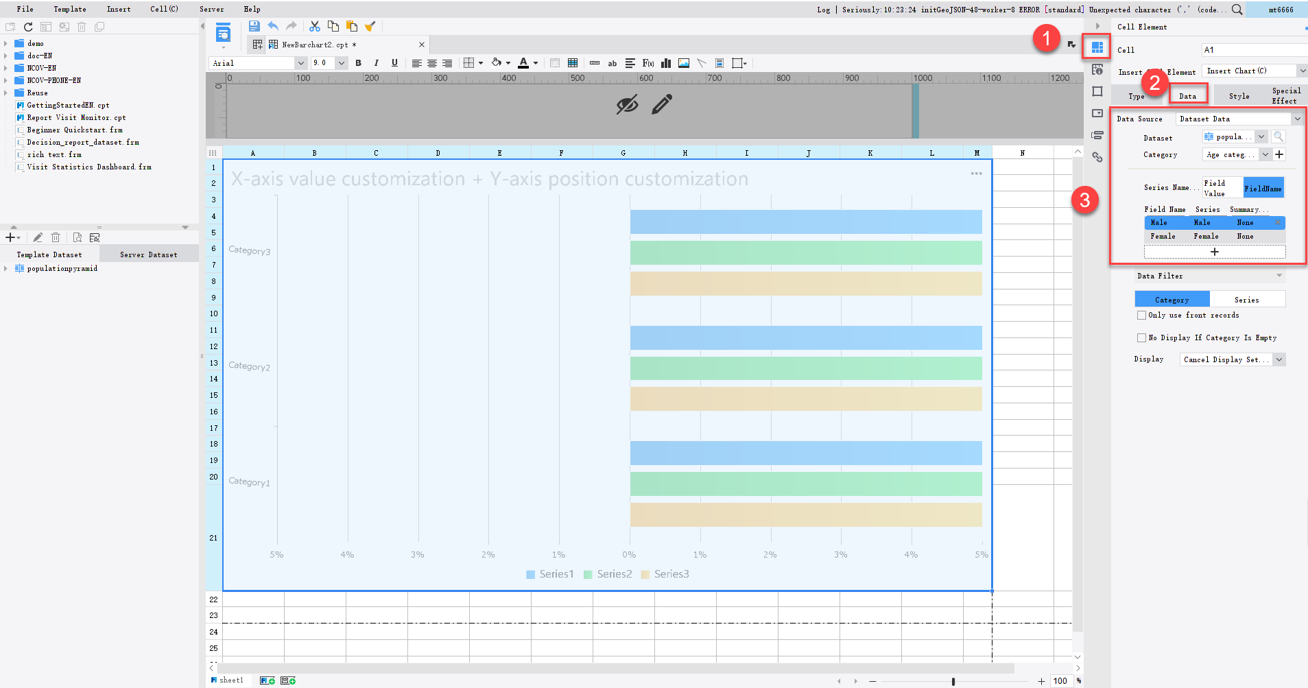 Chart Custom Axis Label Format-FineReport Help Document