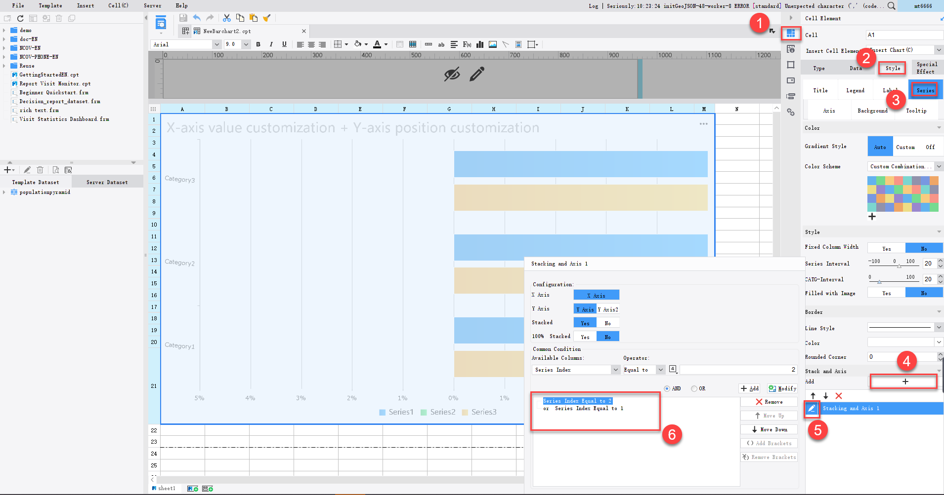 Chart Custom Axis Label Format-FineReport Help Document