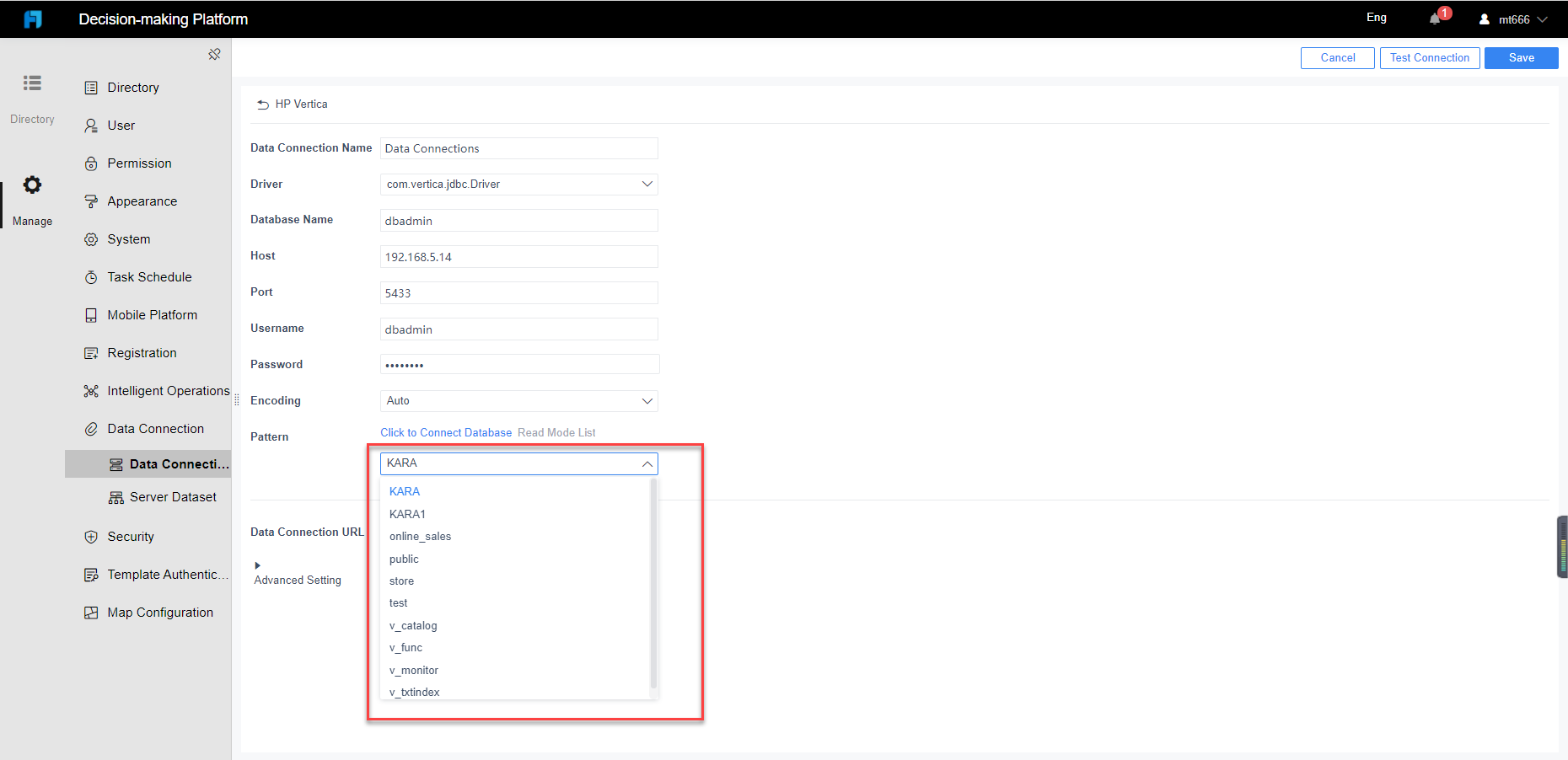 [Platform] HP Vertica Data Connection-FineReport Help Document