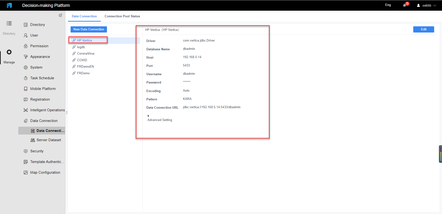 [Platform] HP Vertica Data Connection-FineReport Help Document