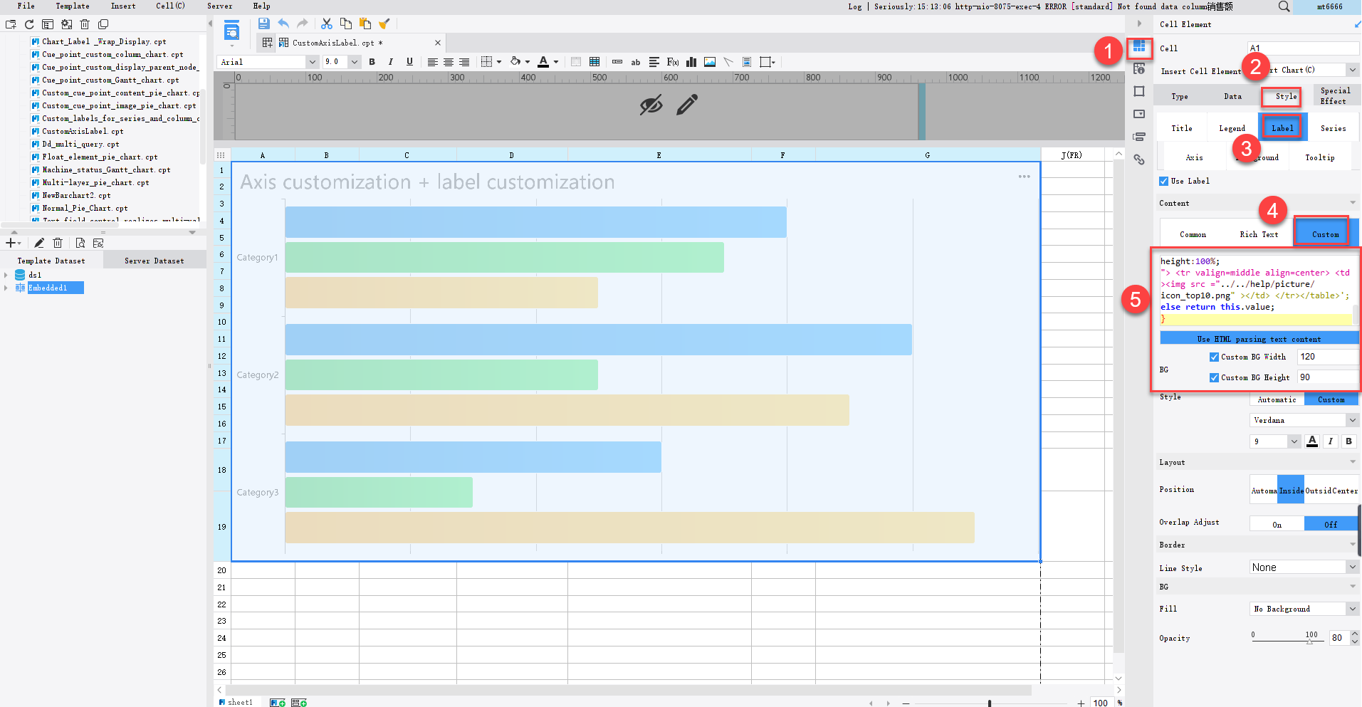 Chart Custom Label-FineReport Help Document