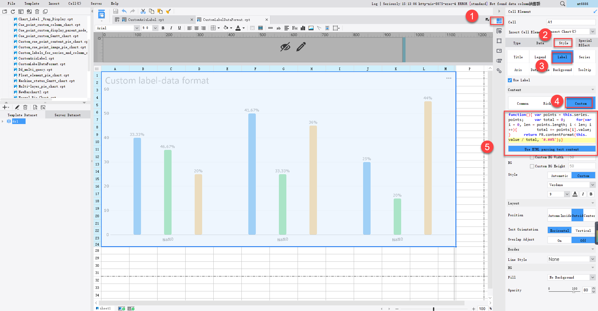 Chart Custom Label-FineReport Help Document