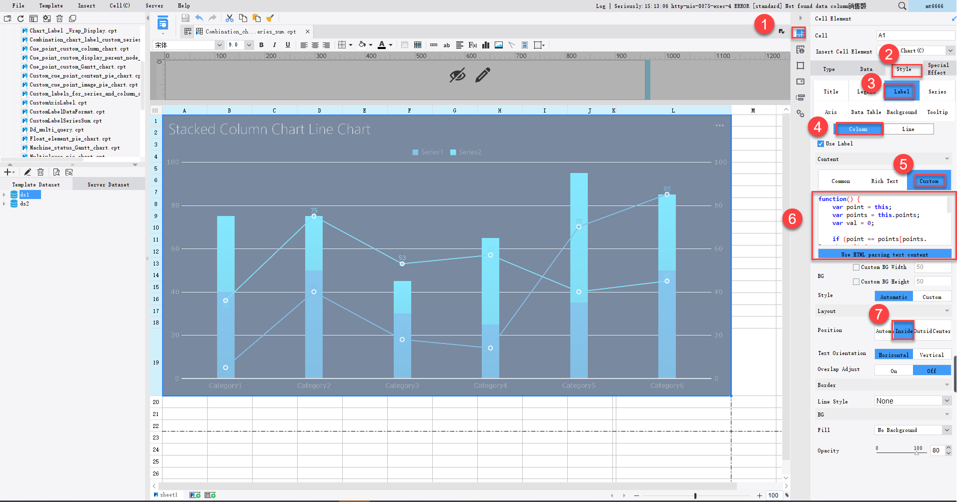 Chart Custom Label-FineReport Help Document