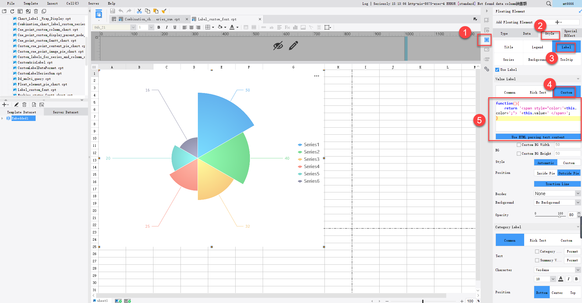 Chart Custom Label-FineReport Help Document