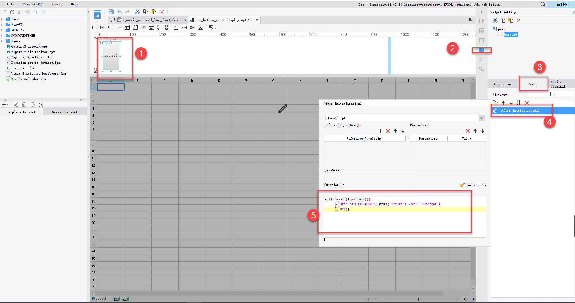 Set Button Vertical Text Display-FineReport Help Document