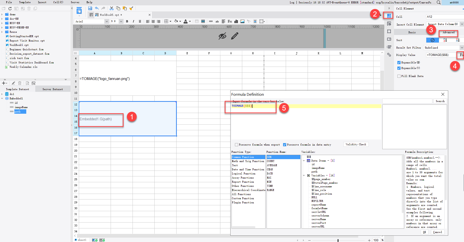 Display Image in Cell (TOIMAGE)-FineReport Help Document