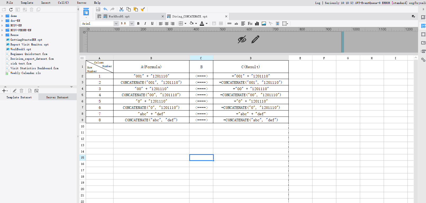 String CONCATENATE-FineReport Help Document