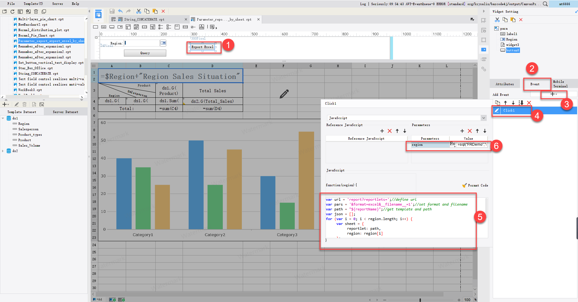 Export Excel by sheet-FineReport Help Document