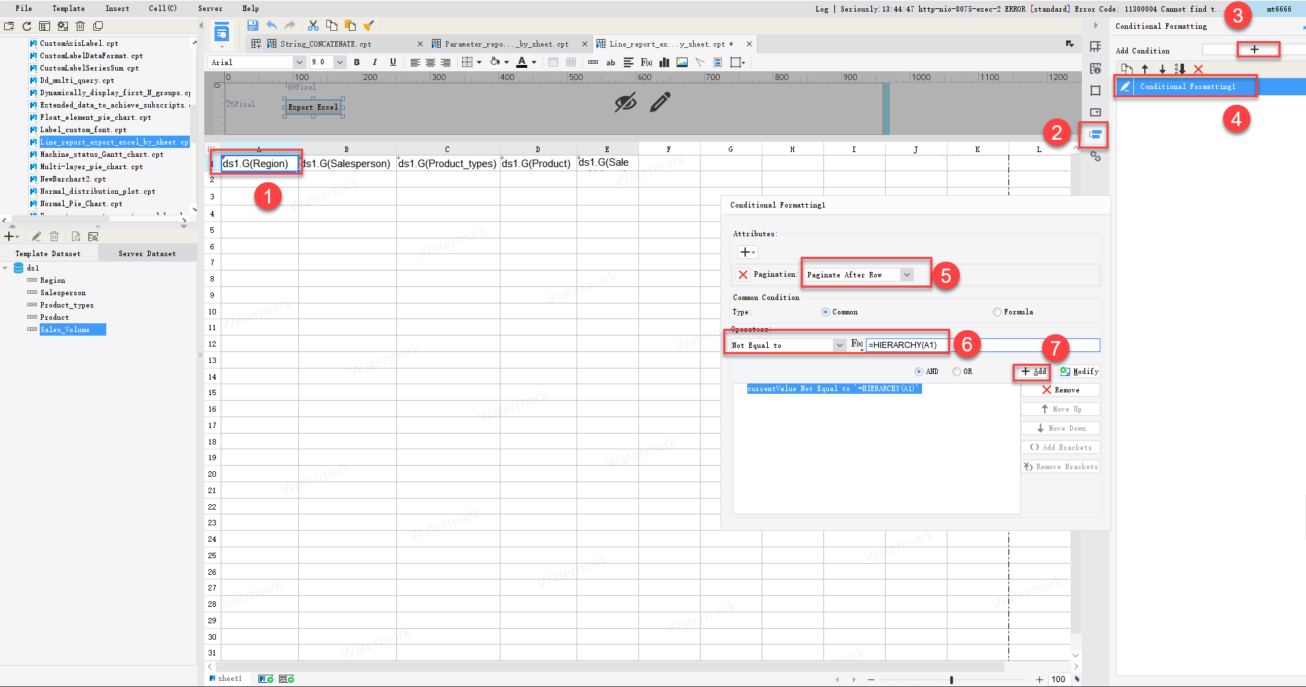 Sheet ごとに Excel へエクスポート- FineReport Help Document