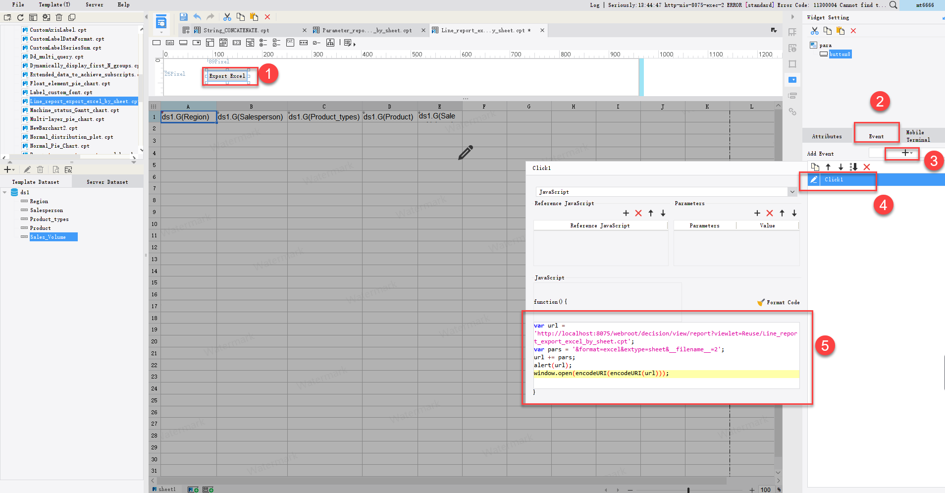Sheet ごとに Excel へエクスポート- FineReport Help Document