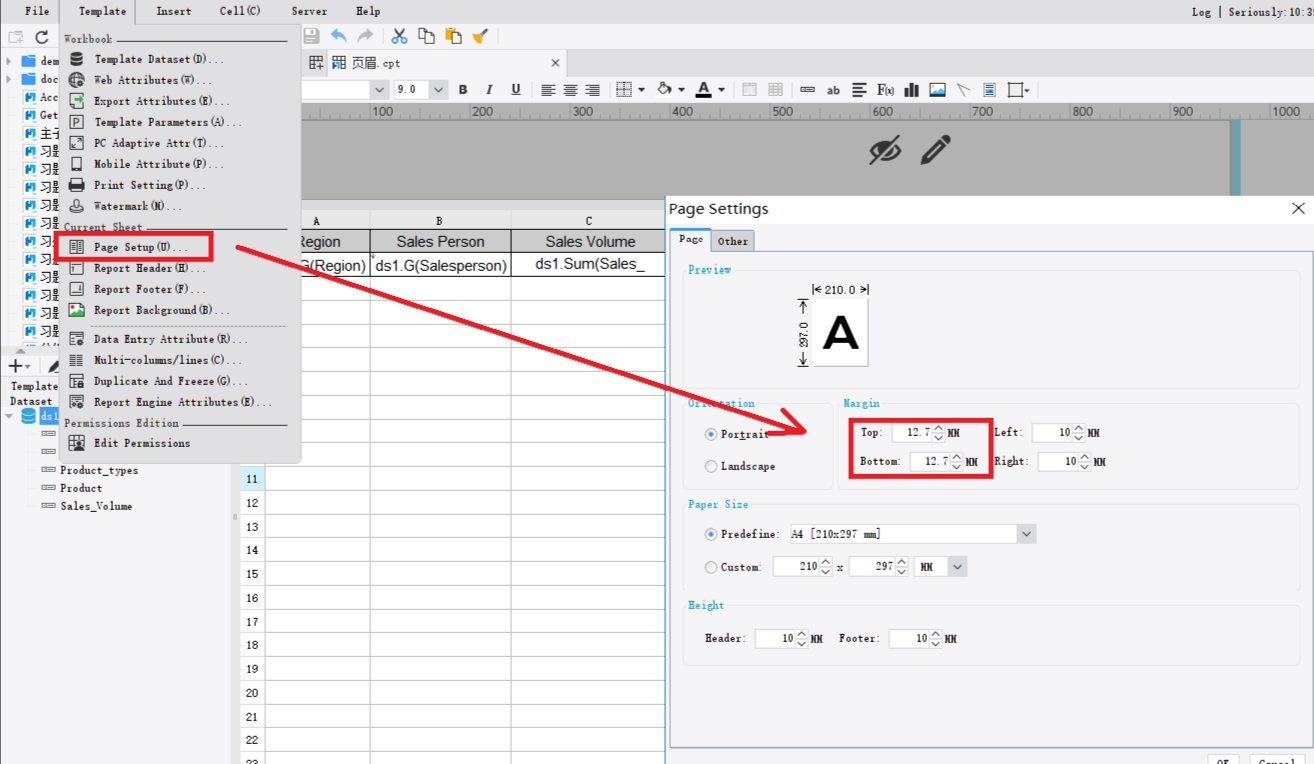 Word export header and footer-FineReport Help Document