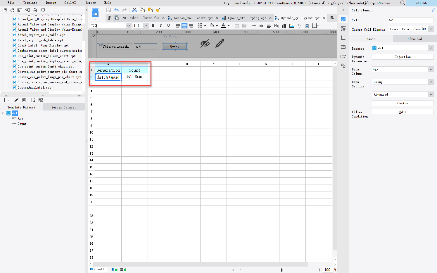 Dynamic grouped by section-FineReport Help Document