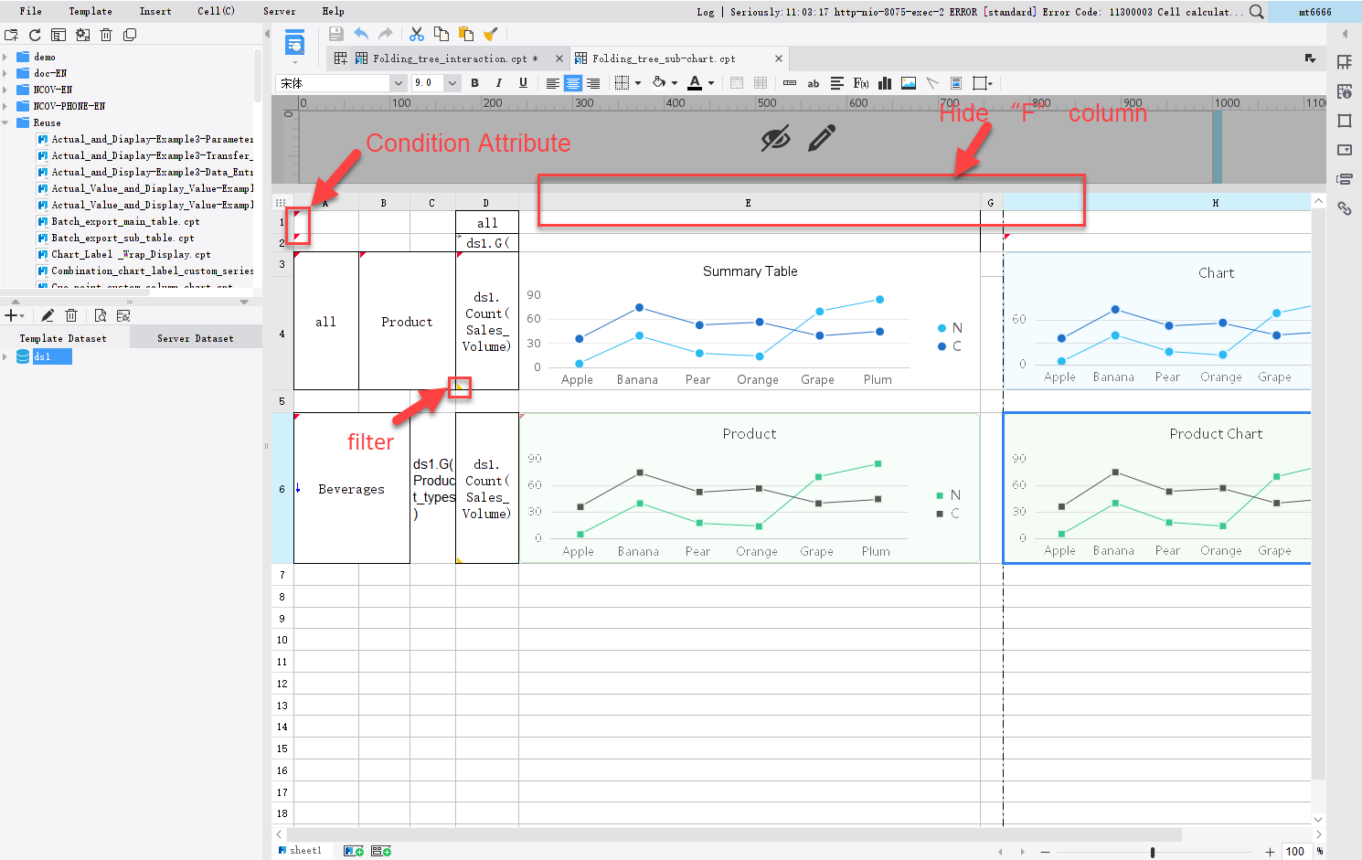 Bi-directional dynamic tree with chart-FineReport Help Document