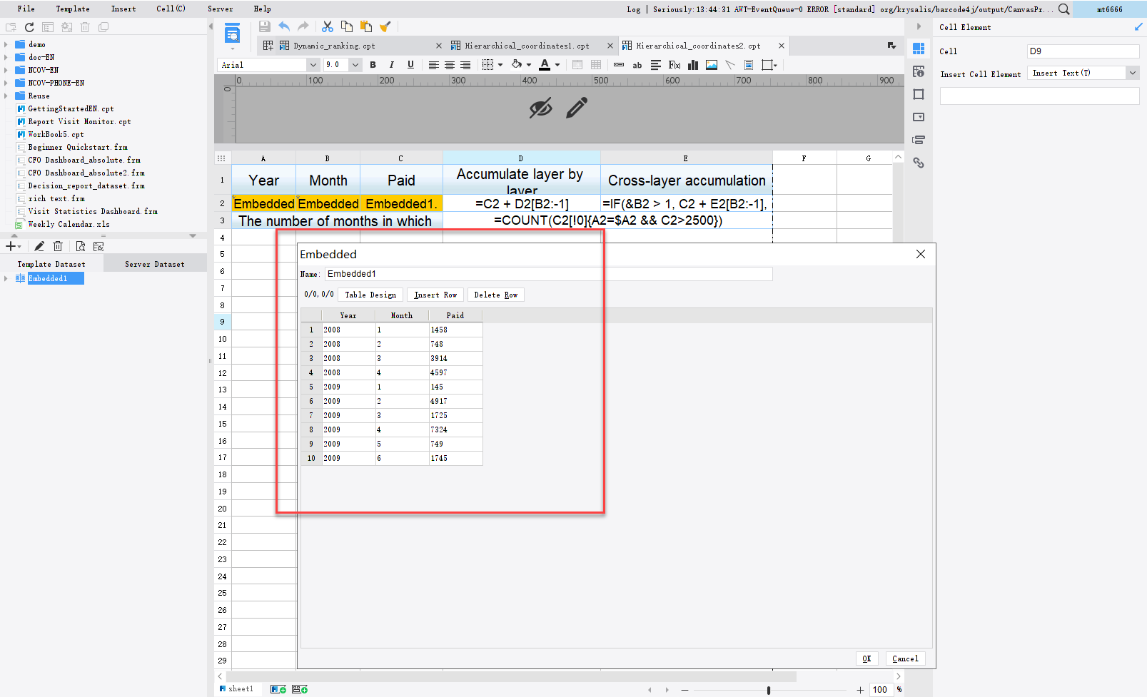 Hierarchical Cell Indexing-FineReport Help Document