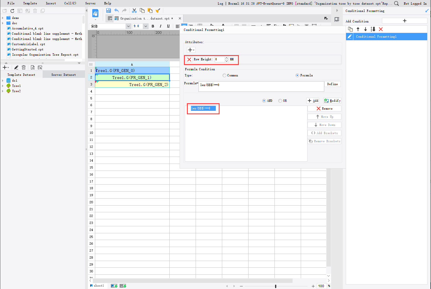 Organization tree by tree dataset-FineReport Help Document