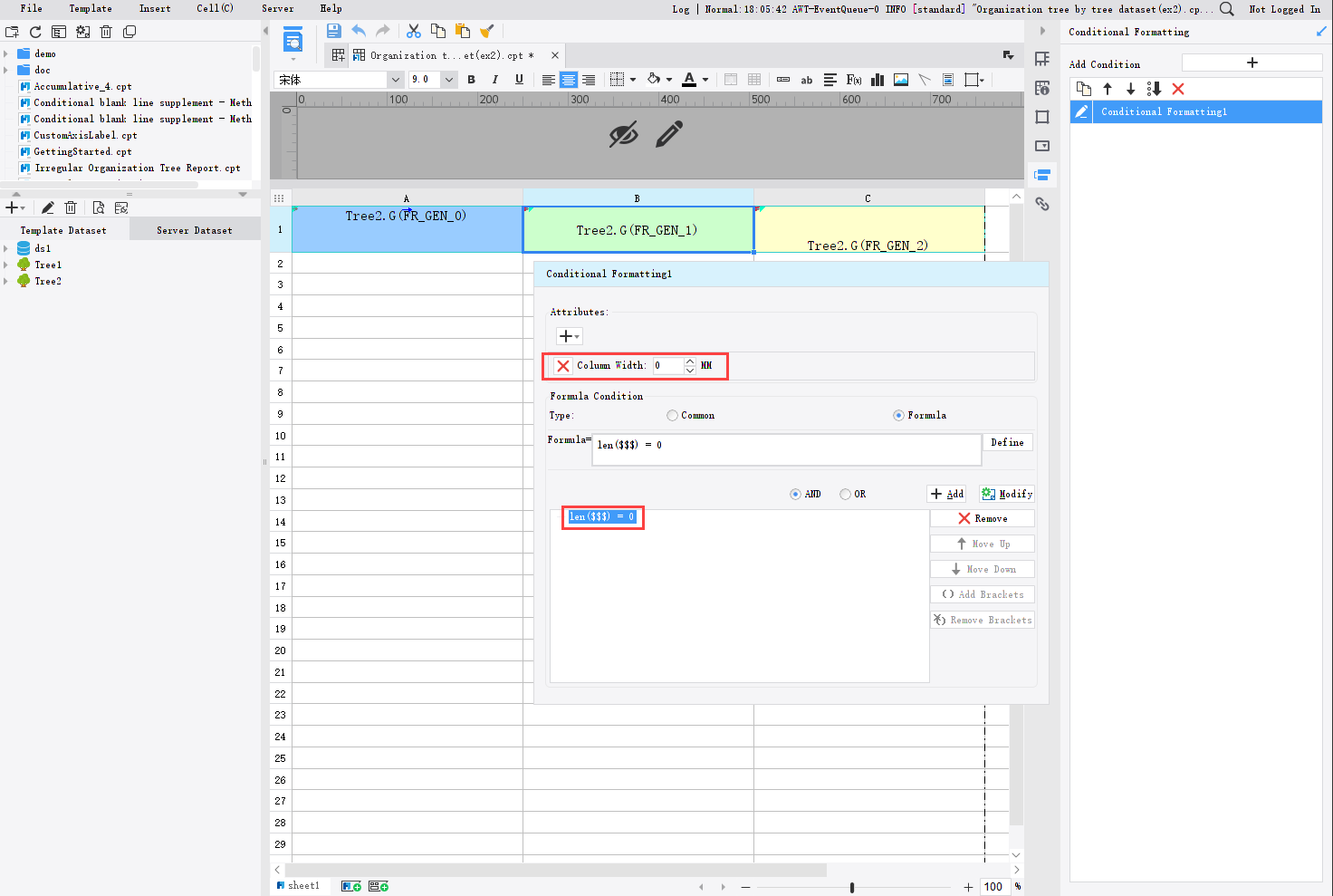 Organization tree by tree dataset-FineReport Help Document