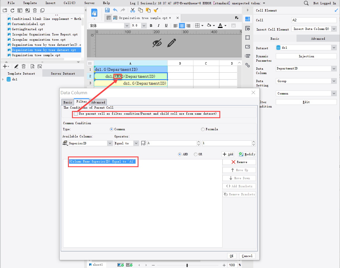 Organization tree sample-FineReport Help Document