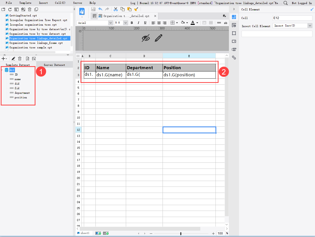 Organization tree linkage-FineReport Help Document