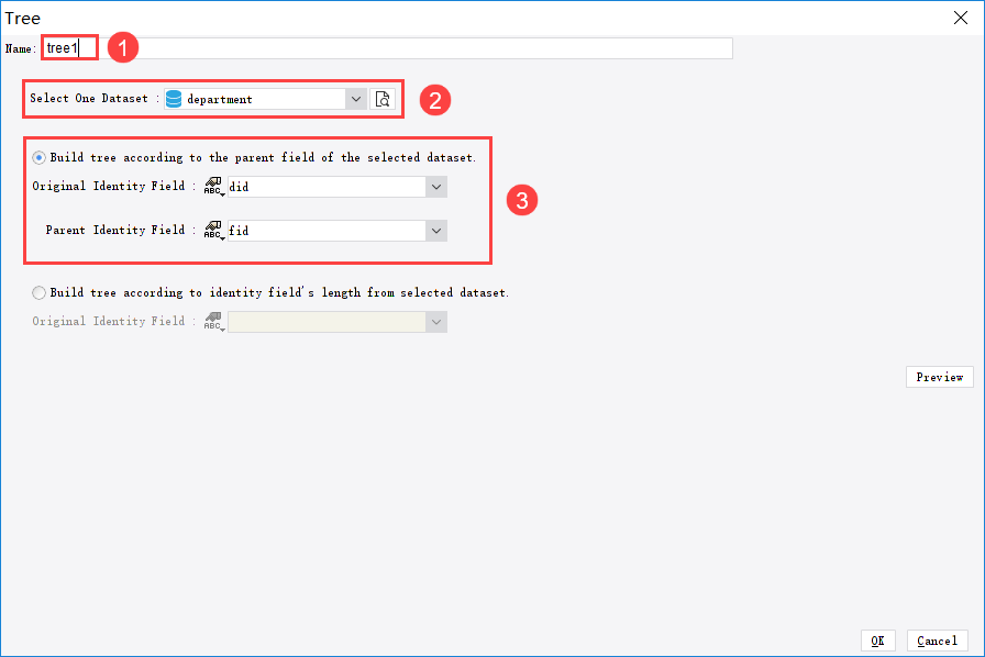 Organization tree linkage-FineReport Help Document