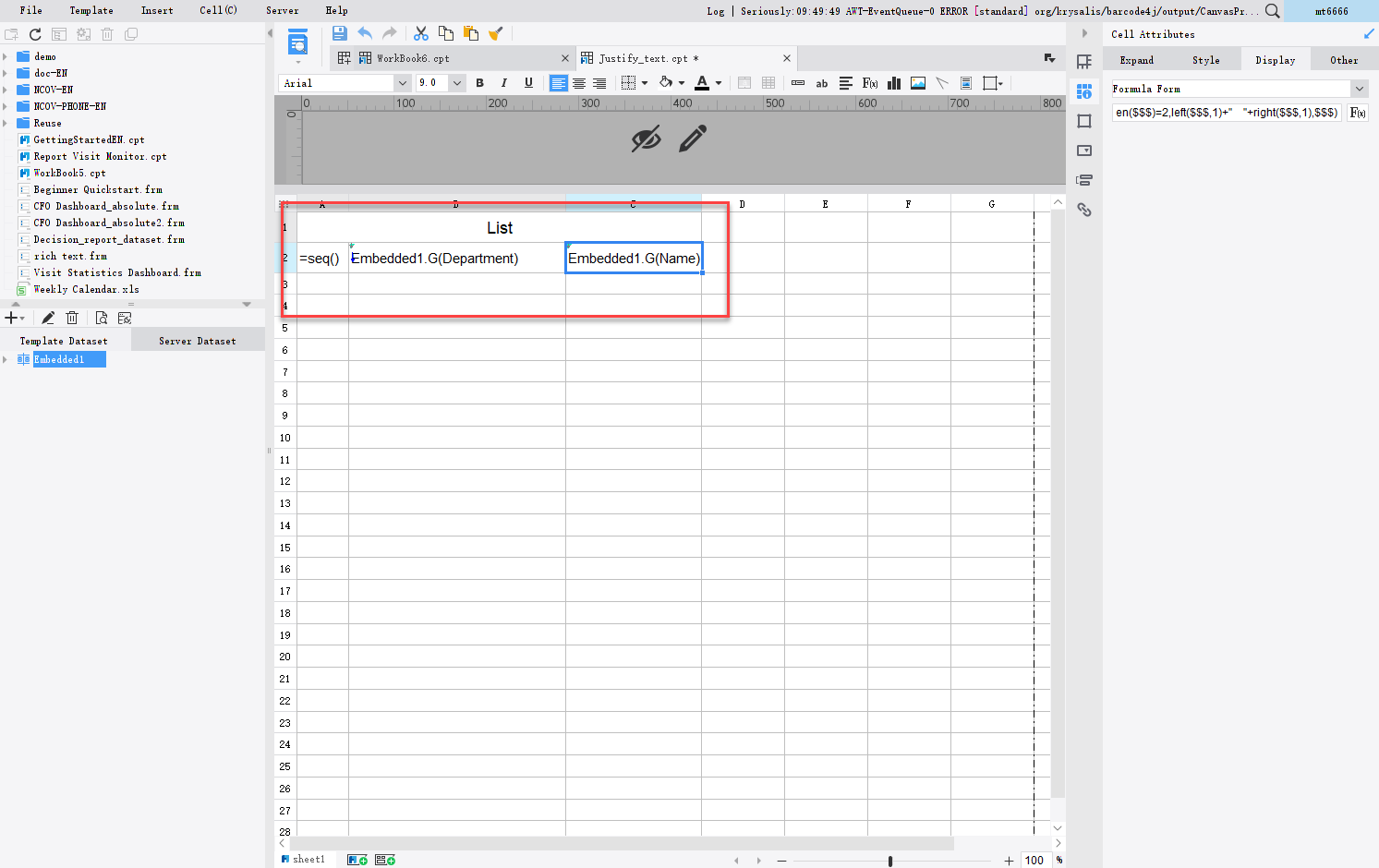 Justify text-FineReport Help Document
