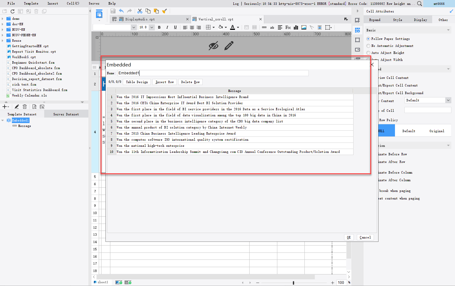 HTML でメッセージスクロールを実現- FineReport Help Document