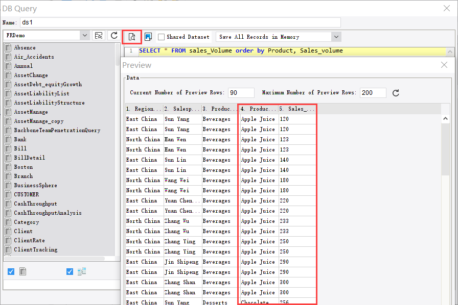 Sort in dataset-FineReport Help Document