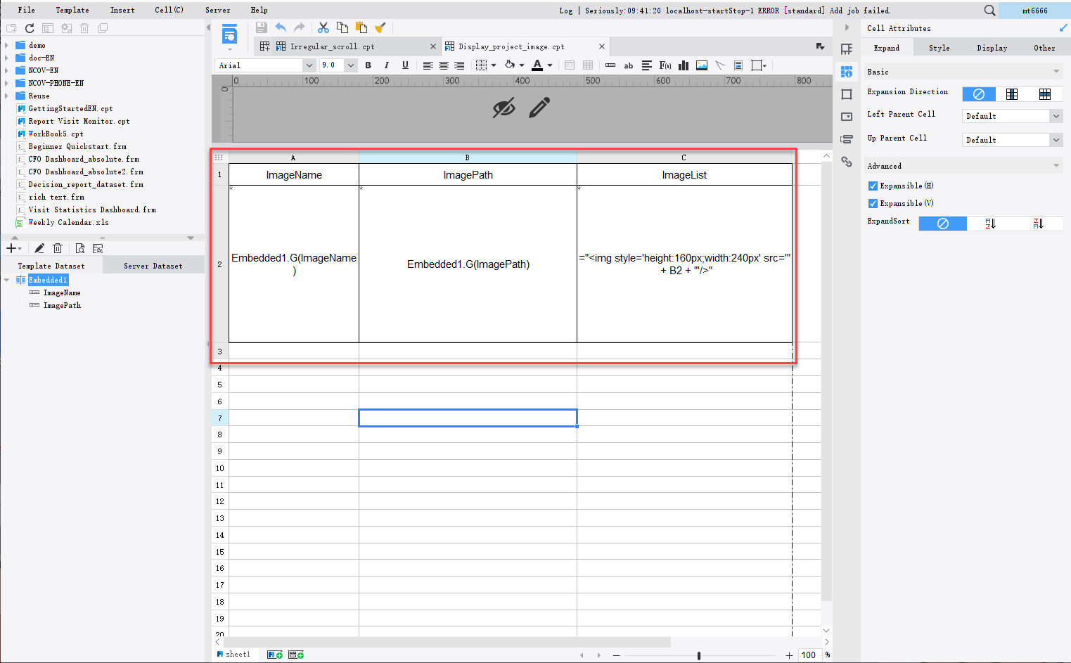Cell display image by HTML-FineReport Help Document