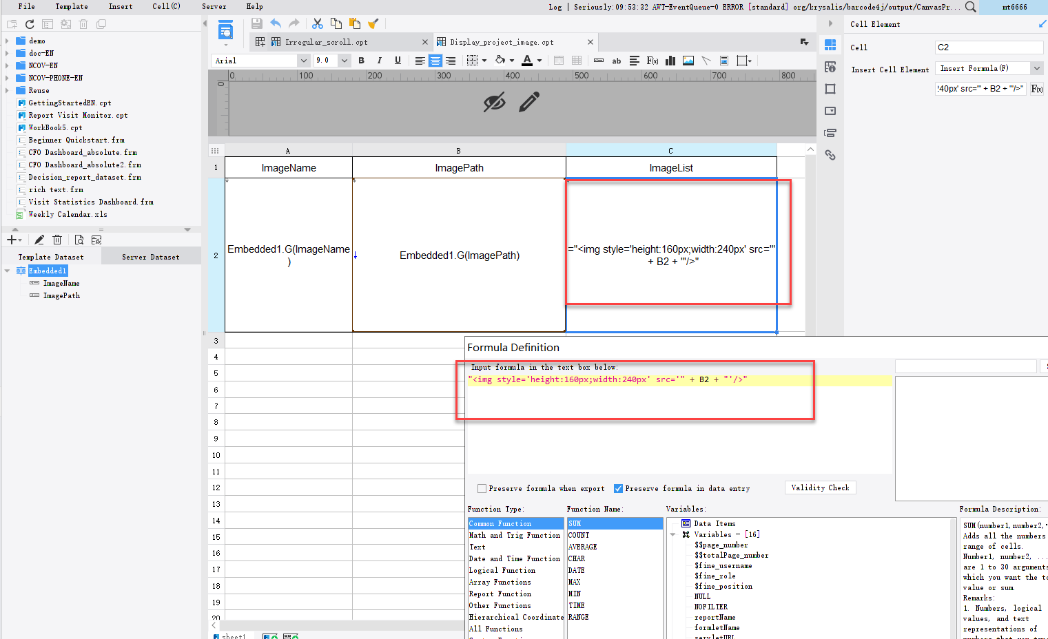 Cell display image by HTML-FineReport Help Document