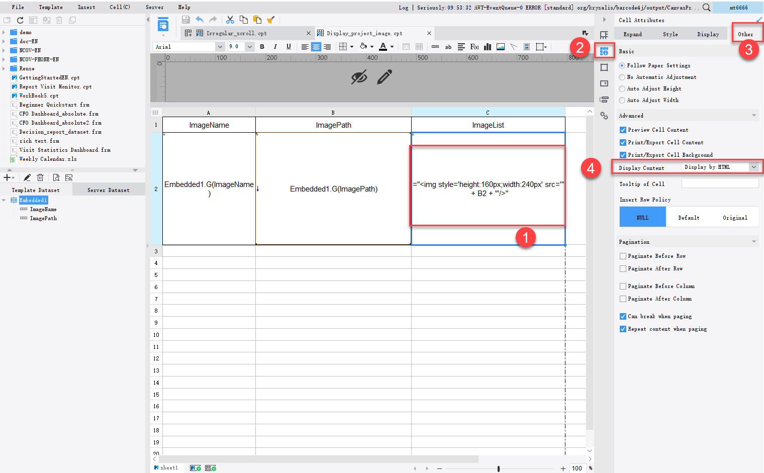 Cell display image by HTML-FineReport Help Document