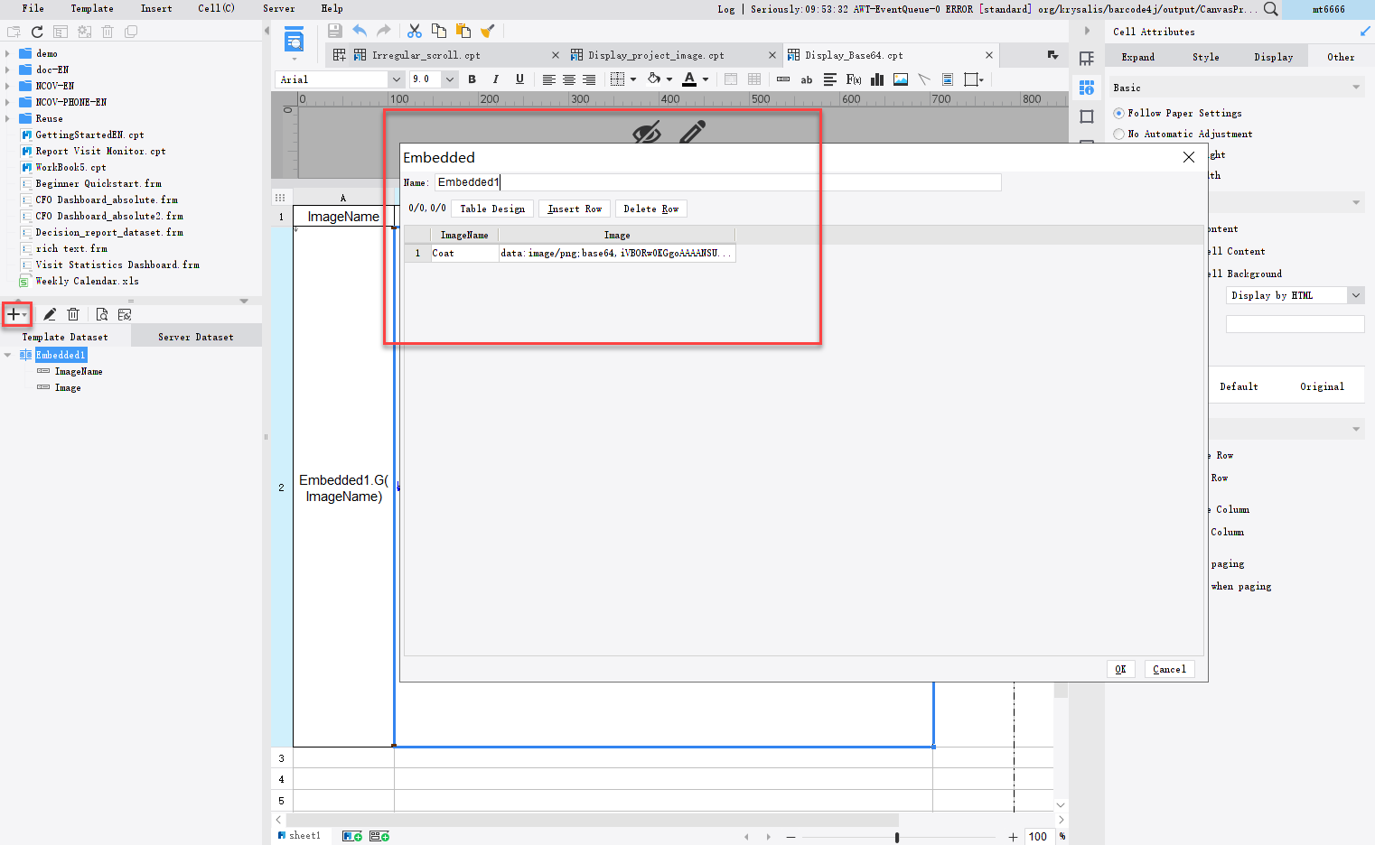 Cell display image by HTML-FineReport Help Document