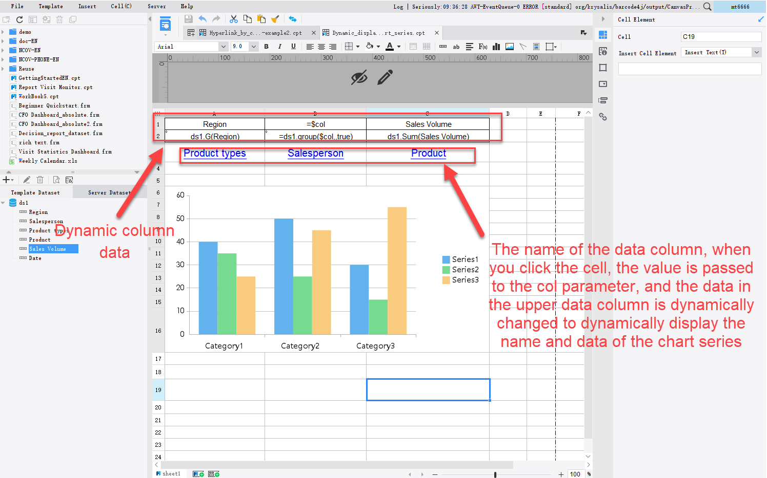 Dynamic display chart series or category axis-FineReport Help Document