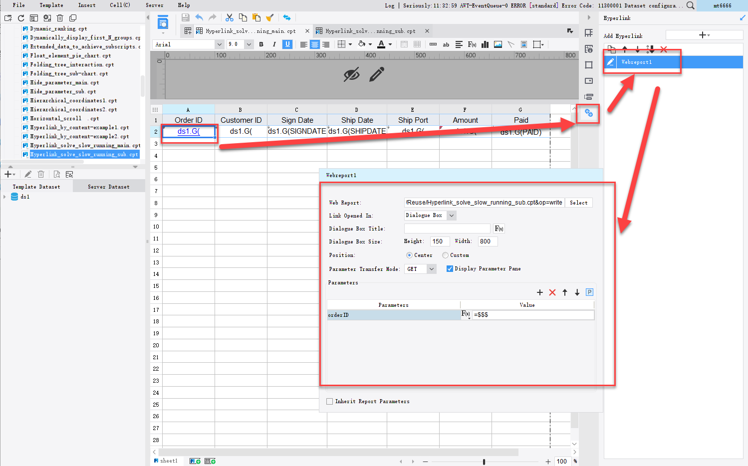 Hyperlink solves Internet script run slowly-FineReport Help Document