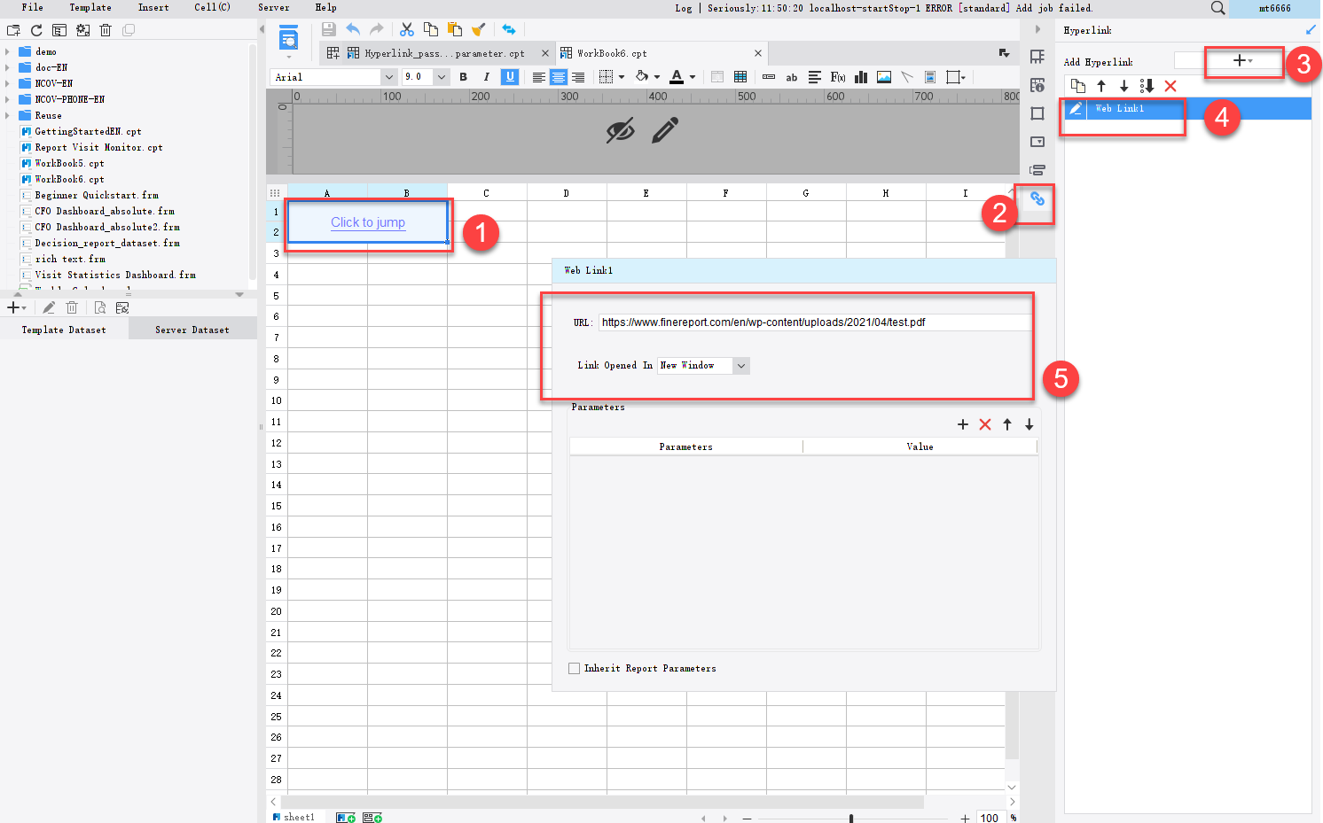 Hyperlink PDF View-FineReport Help Document