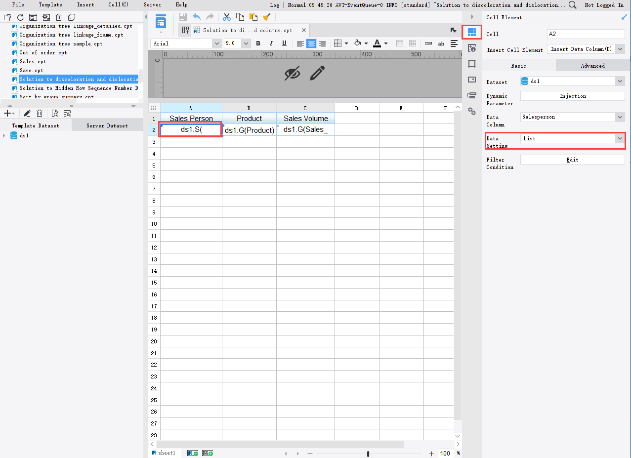 Solution to discoloration and dislocation between rows and columns-FineReport Help Document