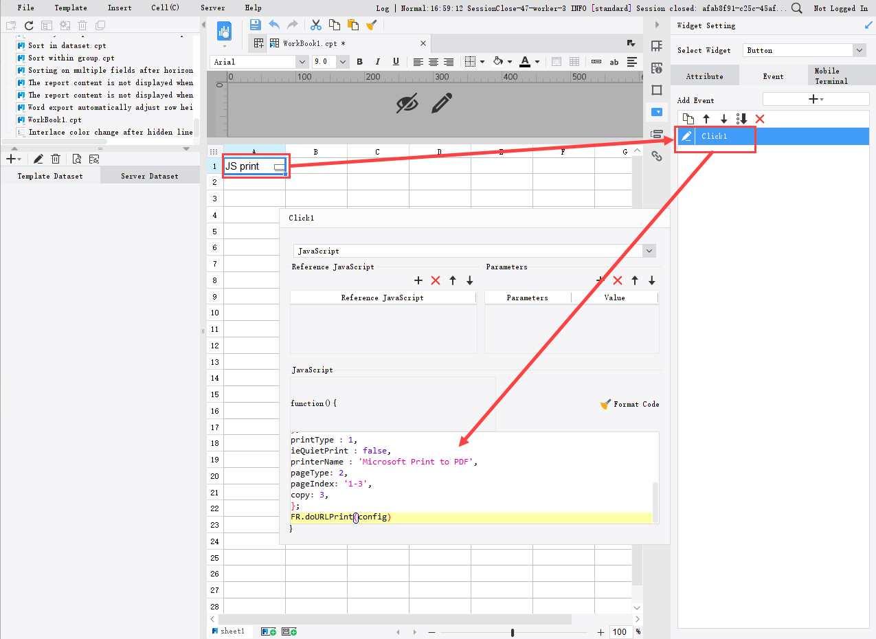 JS calls FR print method-FineReport Help Document