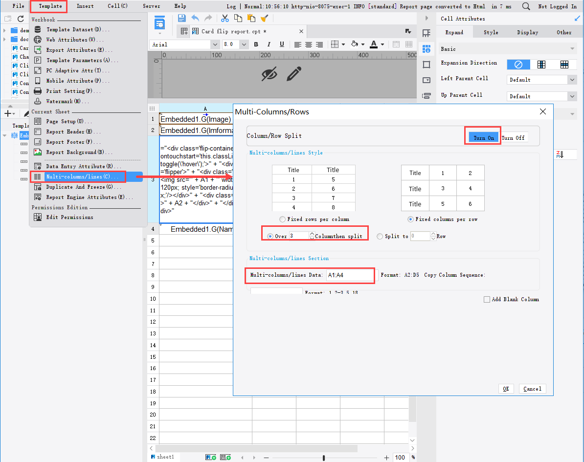 Card flip report-FineReport Help Document