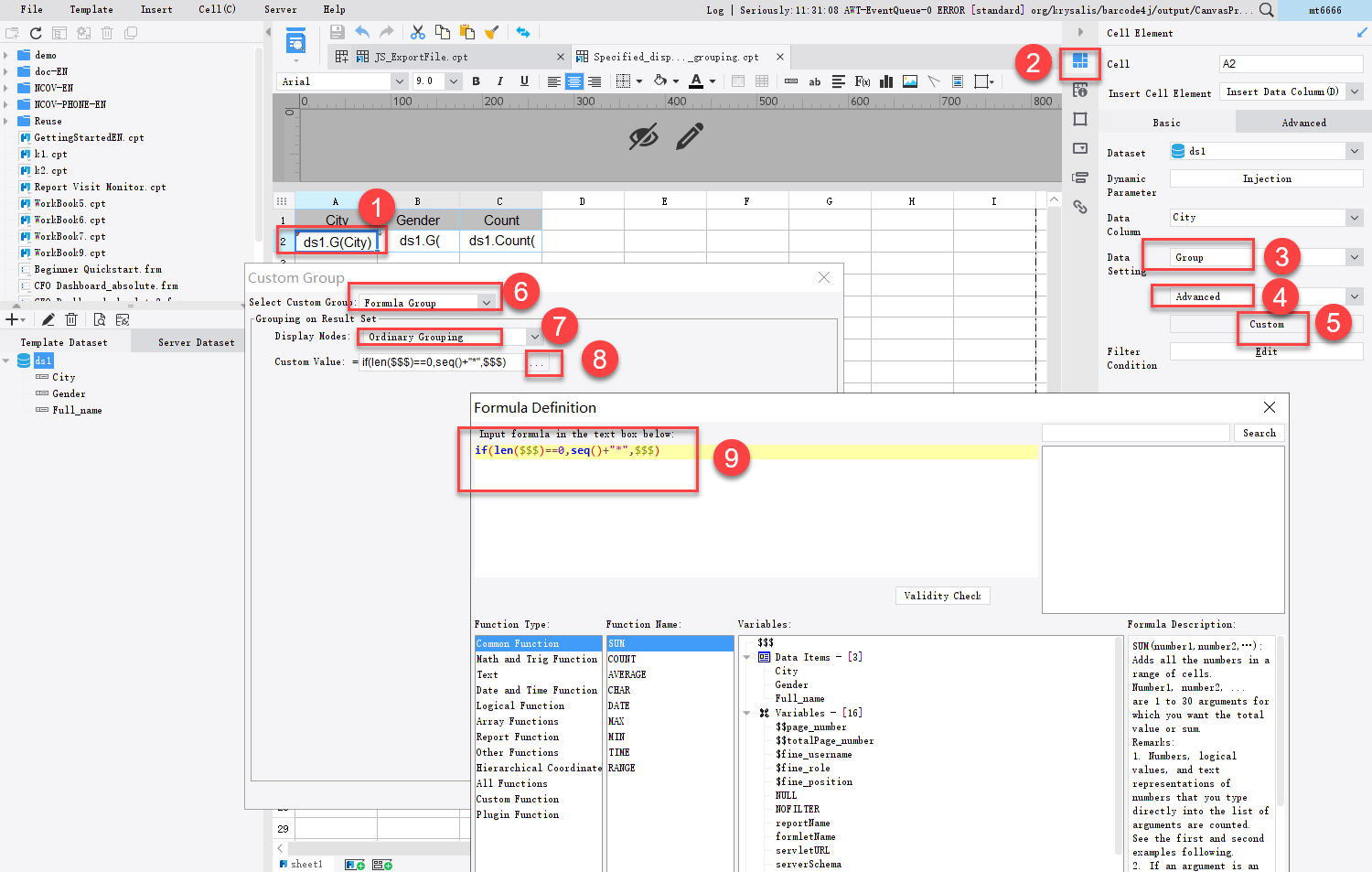 Specified data list display under grouping-FineReport Help Document