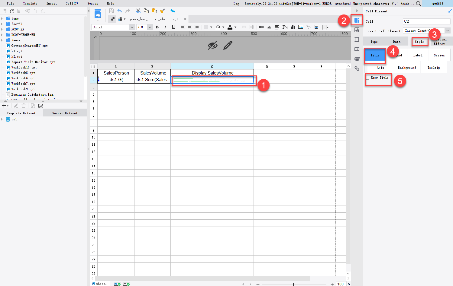 Progress bar using bar chart-FineReport Help Document