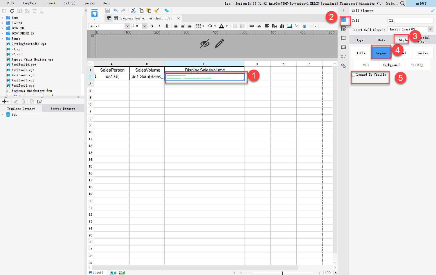 Progress bar using bar chart-FineReport Help Document