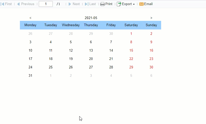 Dynamic calendar report-FineReport Help Document