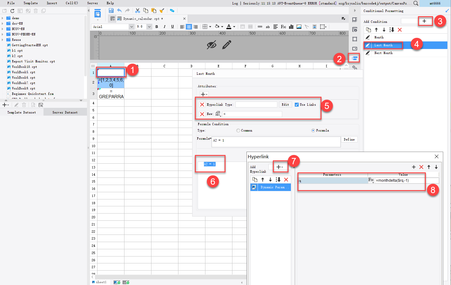 Dynamic calendar report-FineReport Help Document