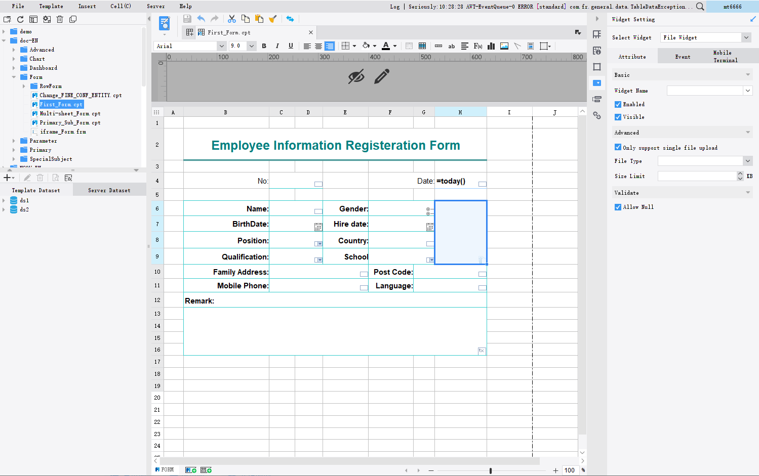 Data entry upload image-FineReport Help Document