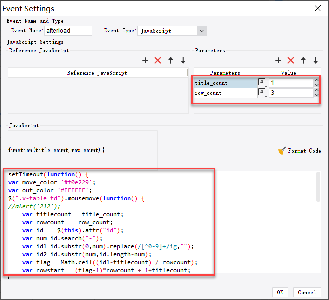 JS でマウスの位置を識別して行をハイライト表示する- FineReport Help Document