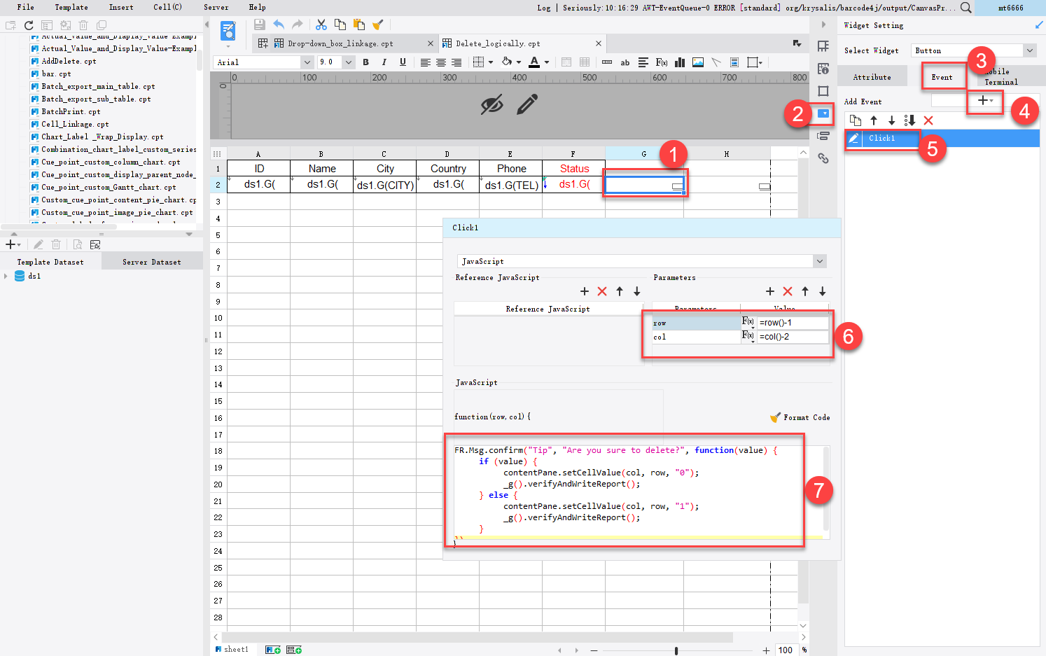 JS realizes the data deleted logically-FineReport Help Document