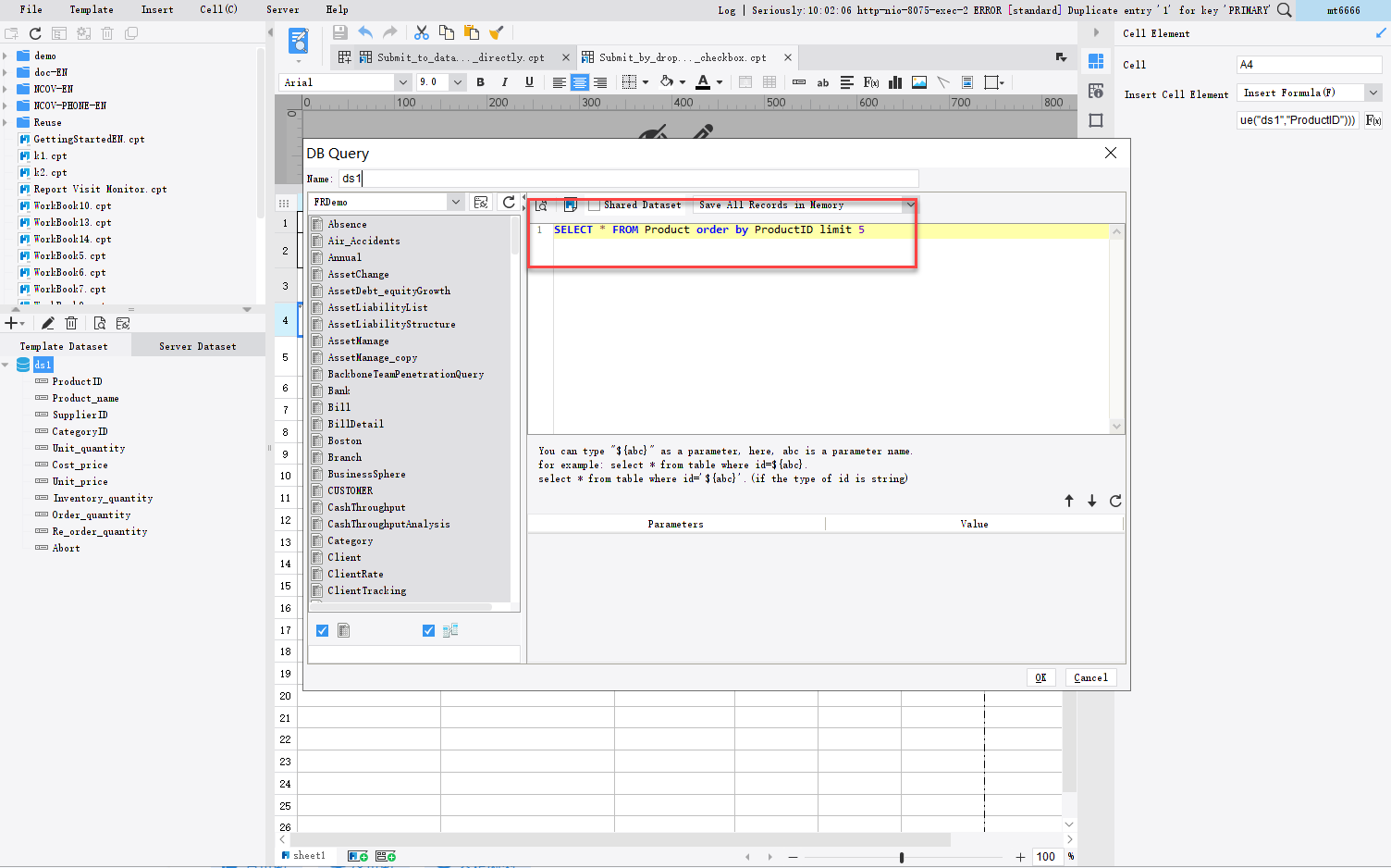 Submit Multi Value By Drop Down Checkbox Finereport Help Document 6184