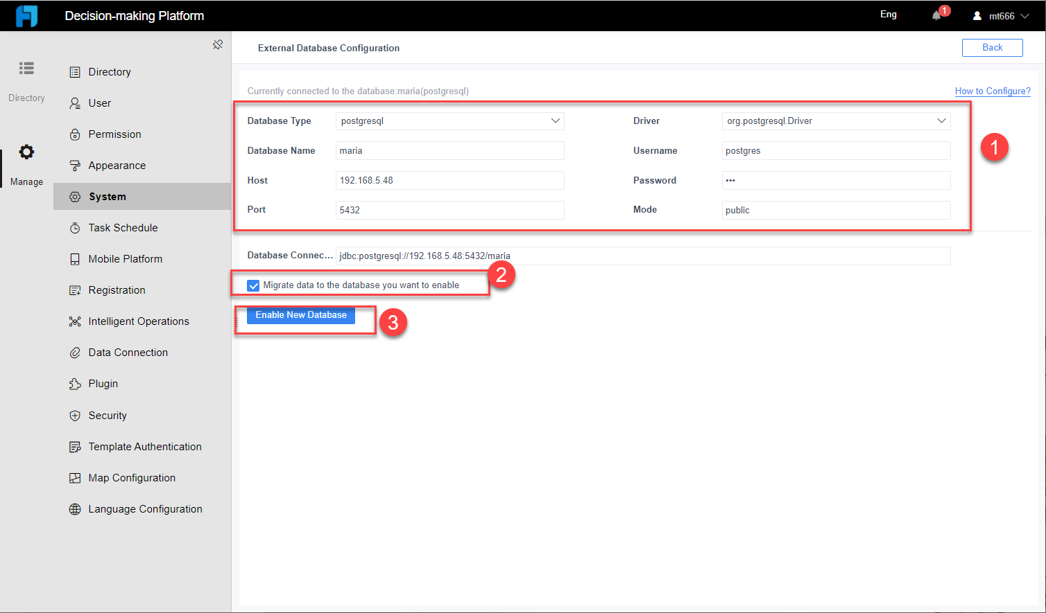 PostgreSQL 外部データベース設定- FineReport Help Document